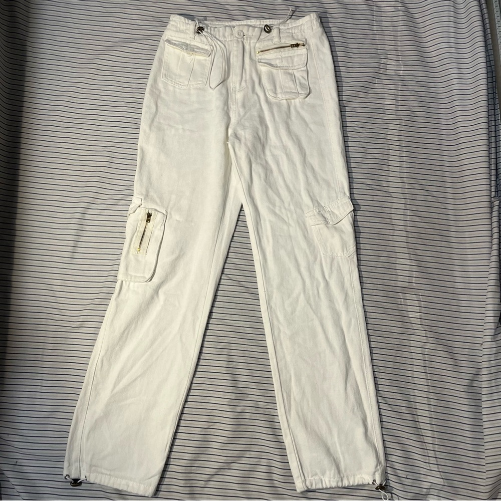White Cargo Pants - Gem